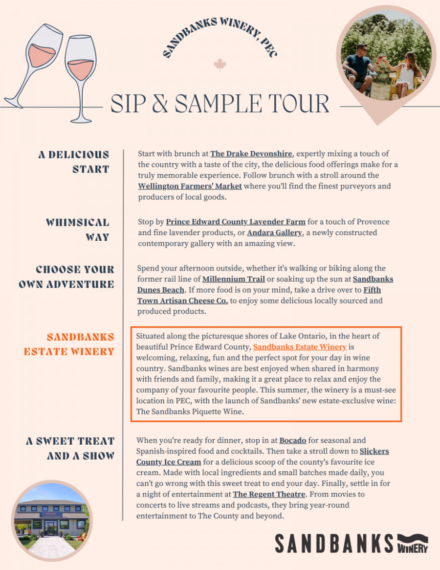 The Perfect Blend: Sandbanks Winery & Drake Devonshire Unite to ...